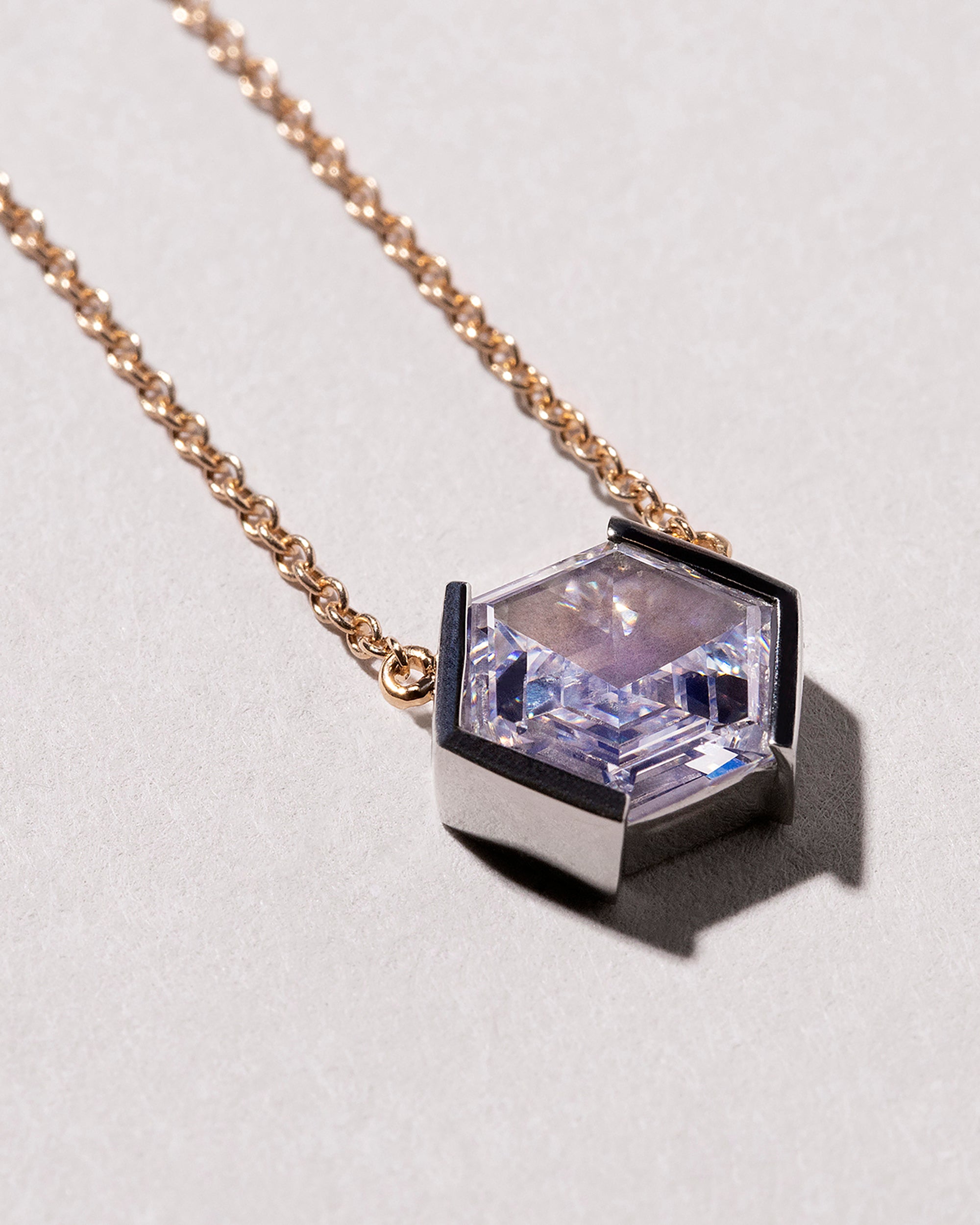 Hexagonal Step Cut Solitaire Necklace – Mociun