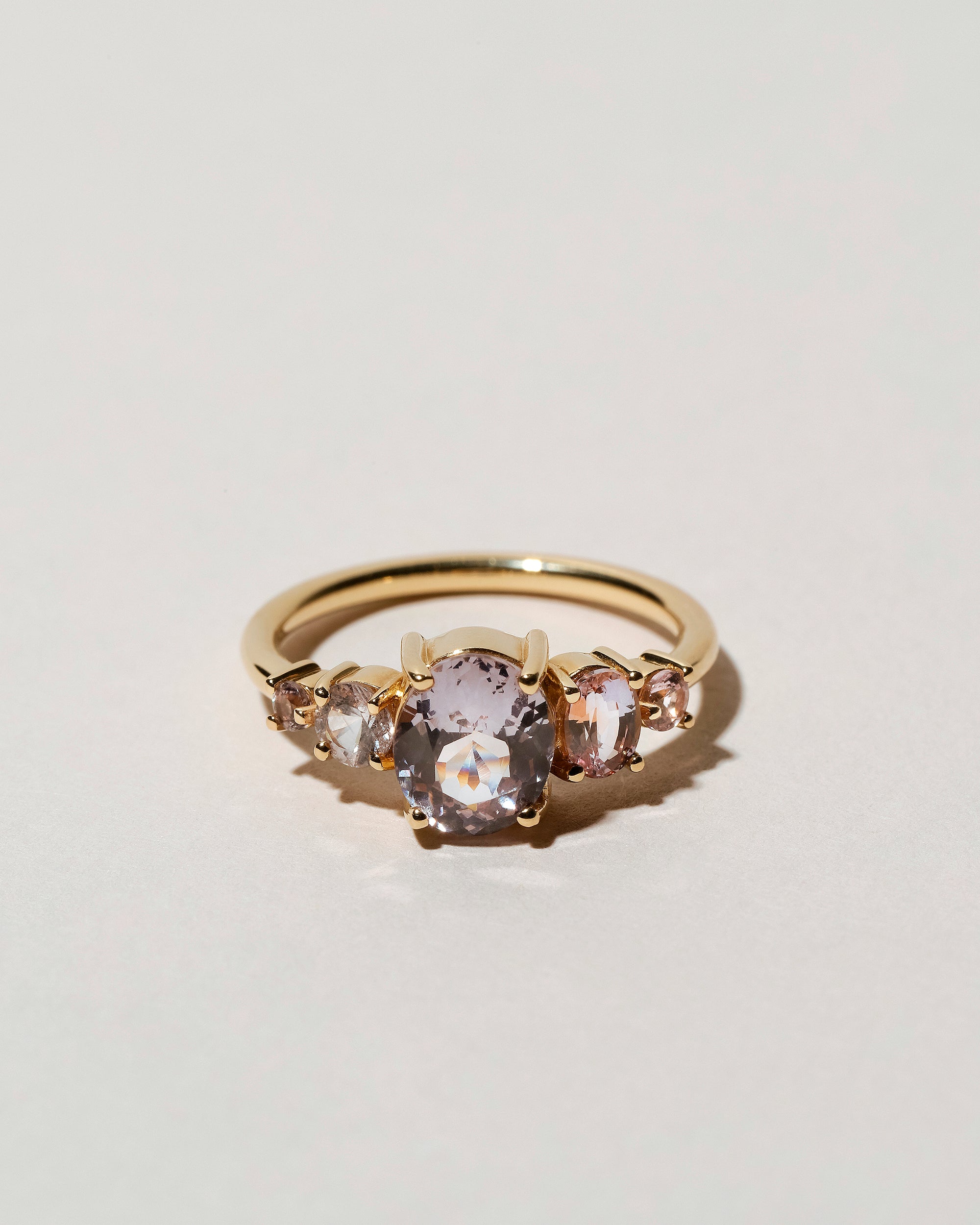 Lavender Spinel & Sapphire Line Cluster RIng – Mociun