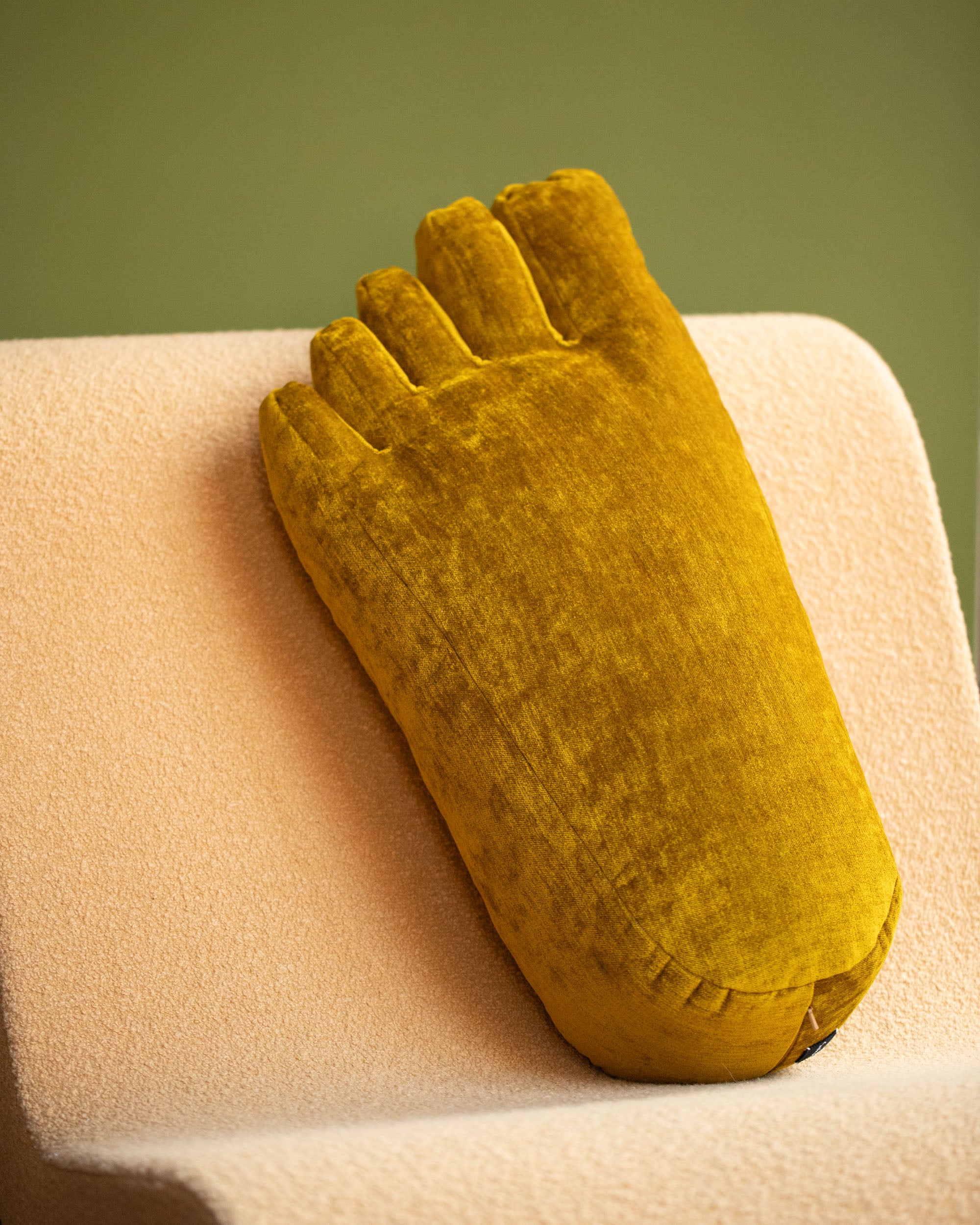 Chartreuse Chenille Soft Sculpture Foot Pillow – Mociun