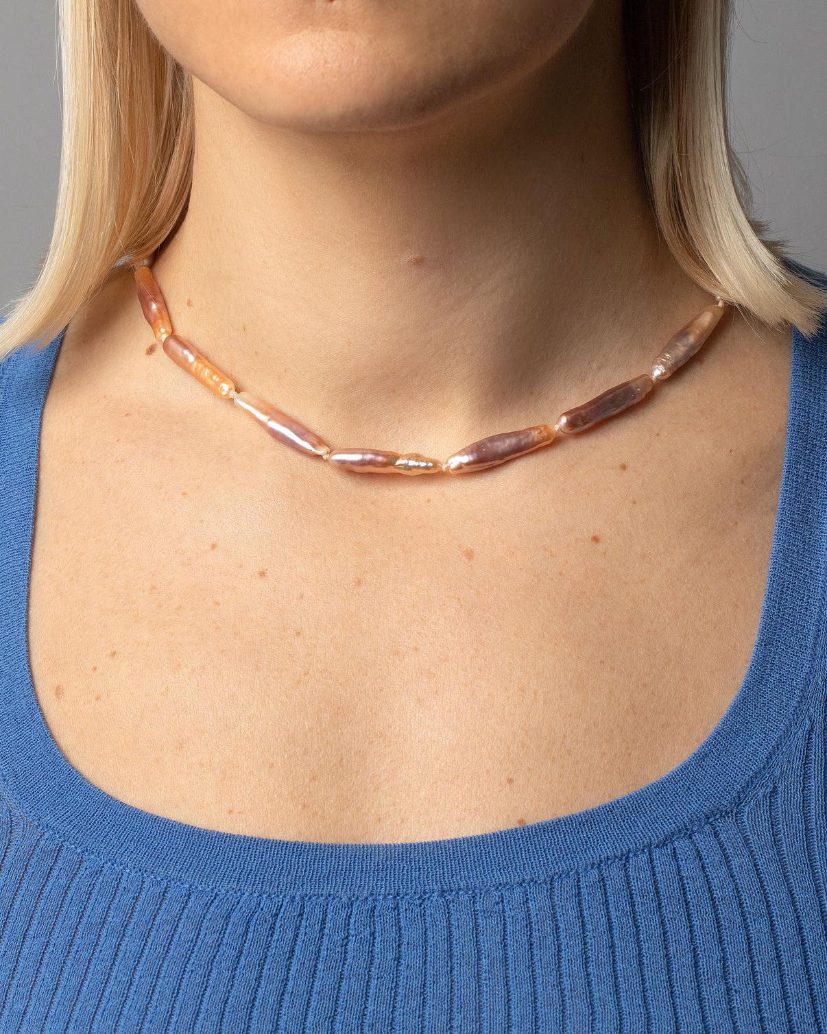 Stick Pearl Strand Necklace | Mociun