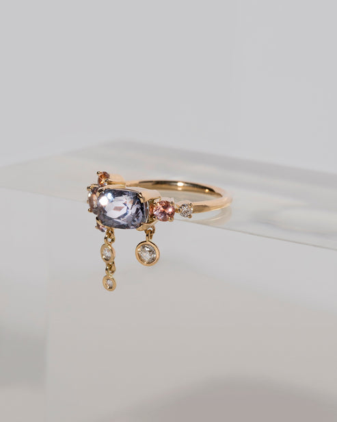 Nivithigala Sapphire Cluster Ring | Mociun